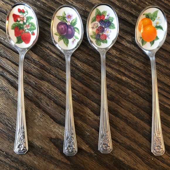 Avon | Kitchen | Four Vintage Enameled Fruit Spoons Avon Stainless ...
